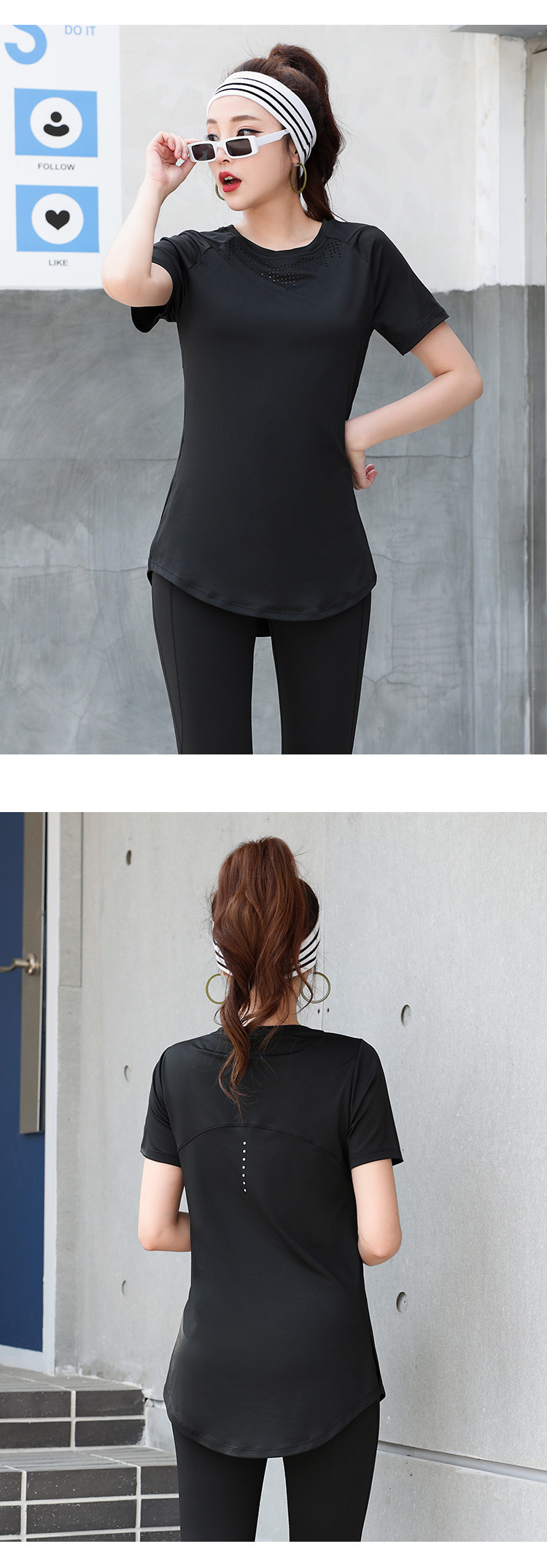 Badu.bg Дамска спортна блуза с къс ръкав и овално деколте - Badu.bg