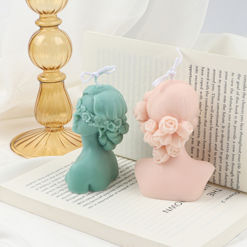 Badu.bg Красота Свещ за тяло Силиконова форма Срамежлива жена със завързани очи Гипсова смола ...