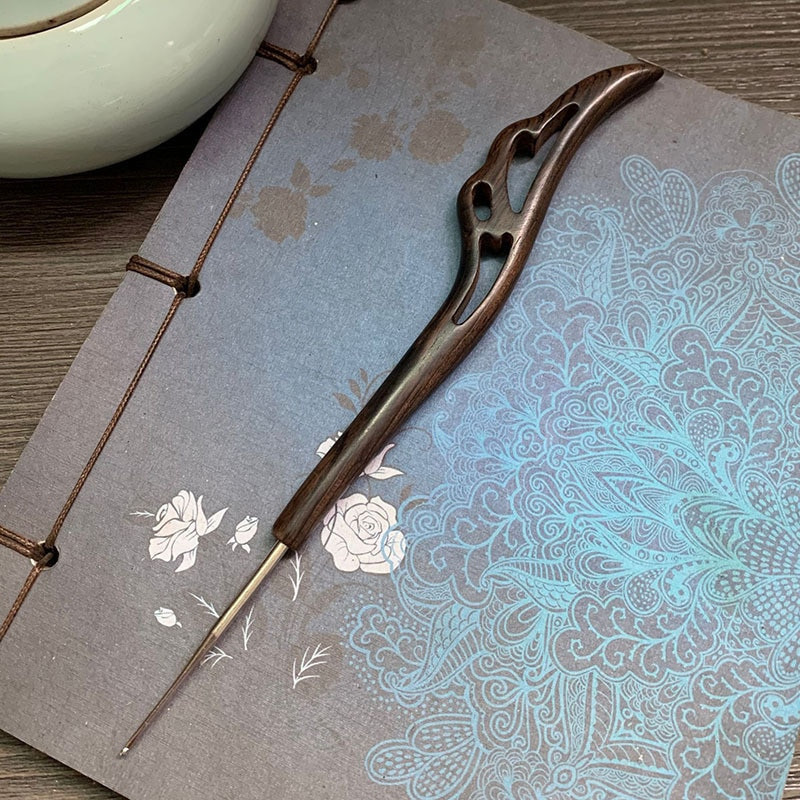 Badu.bg Ретро кука за плетене на една кука от сандалово дърво Ръчно изтъкана игла за плетене ...