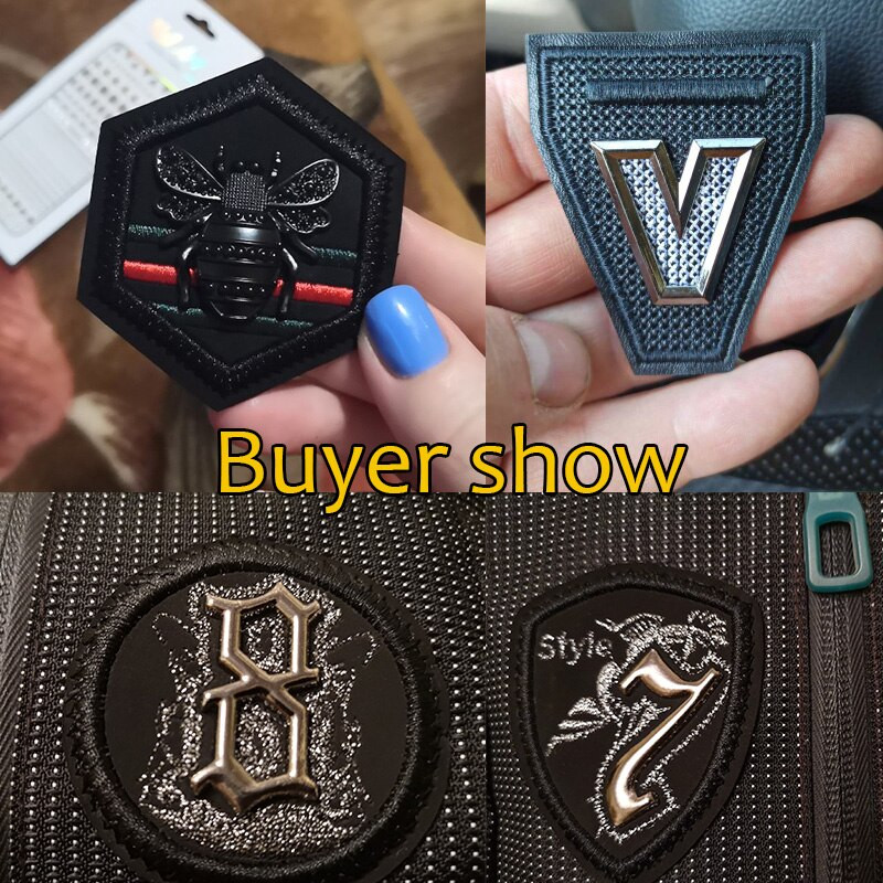Badu Bg 3d метални кръгли черни Pu кожени лепенки за бродерия за