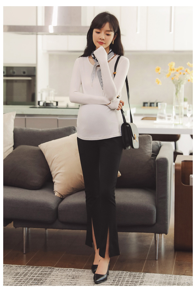 Badu.bg Ежедневна дамска блуза с овално деколте за бременни - Badu.bg