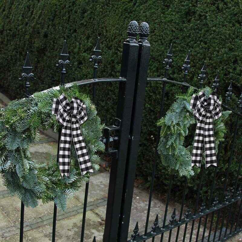 Badu Bg Украса за коледна елха Биволско карирано ленено чул Панделки за занаяти Коледни венци