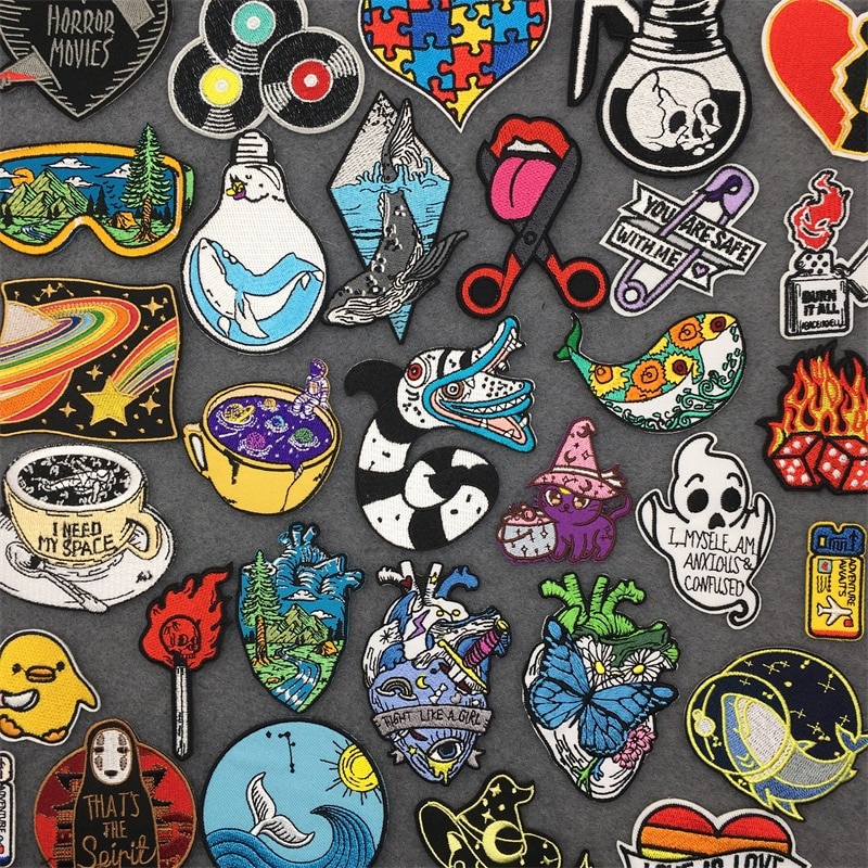 Badu.gr Μπαλώματα κεντήματος φάλαινας φωτιάς για ρούχα Diy εμβλήματα Σίδερο σε μπαλώματα Απλικέ ...