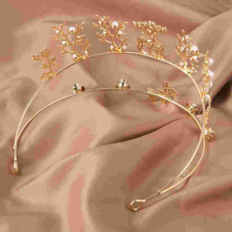 Badu Bg Коледна лента за глава Дамски ленти за коса Deerantler Аксесоари Елк Шапки Диадеми