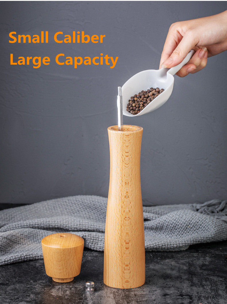 Мелничка за сол и черен пипер мелница за пипер за подправки от масивно дърво със здрава