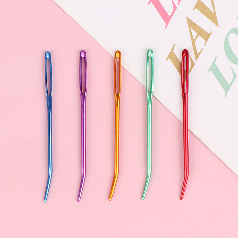 Badu Bg 2 10 бр прежди игли за плетене гоблени игли с извит връх за плетене на една кука голяма