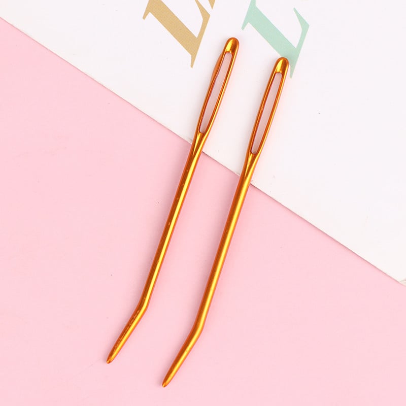 Badu Bg 2 10 бр прежди игли за плетене гоблени игли с извит връх за плетене на една кука голяма