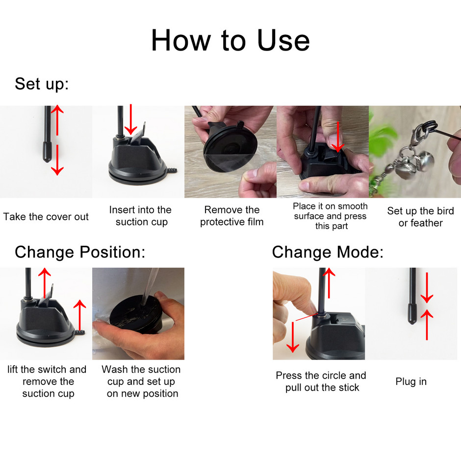 Badu.hr Handfree Bird/Mačji štap od perja sa zvonom Snažne interaktivne ...