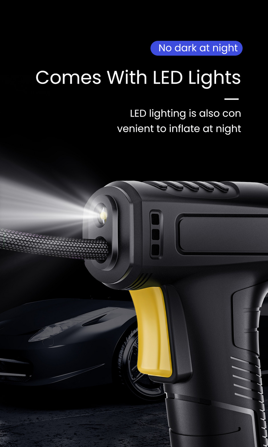 Badu.gr Ασύρματη επαναφορτιζόμενη αντλία αέρα 120W Επαναφορτιζόμενος αεροσυμπιεστής Ασύρματη ...