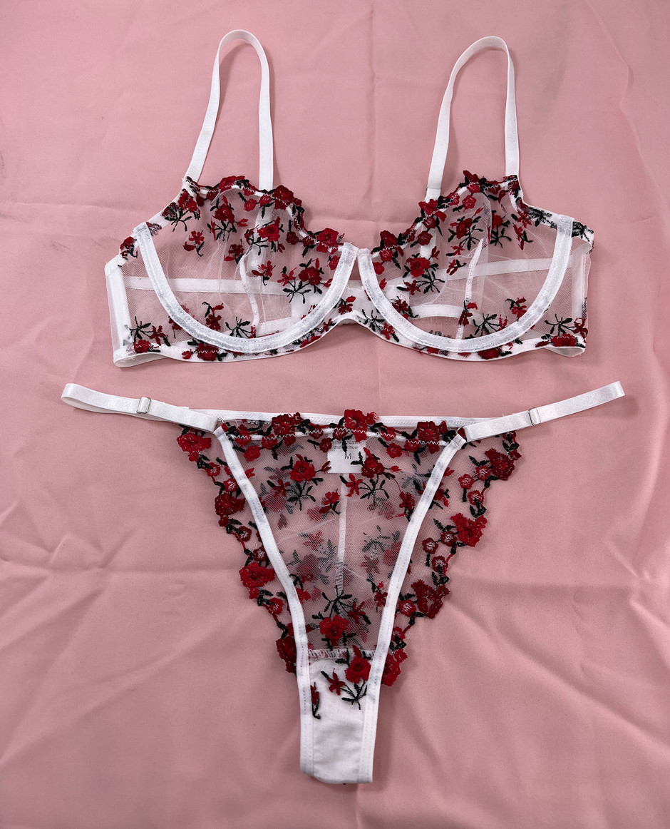 Badu.bg Ellolace Fairy Sexy Lingerie Floral Fancy Underwear Прозрачен комплект сутиени Дамски ...