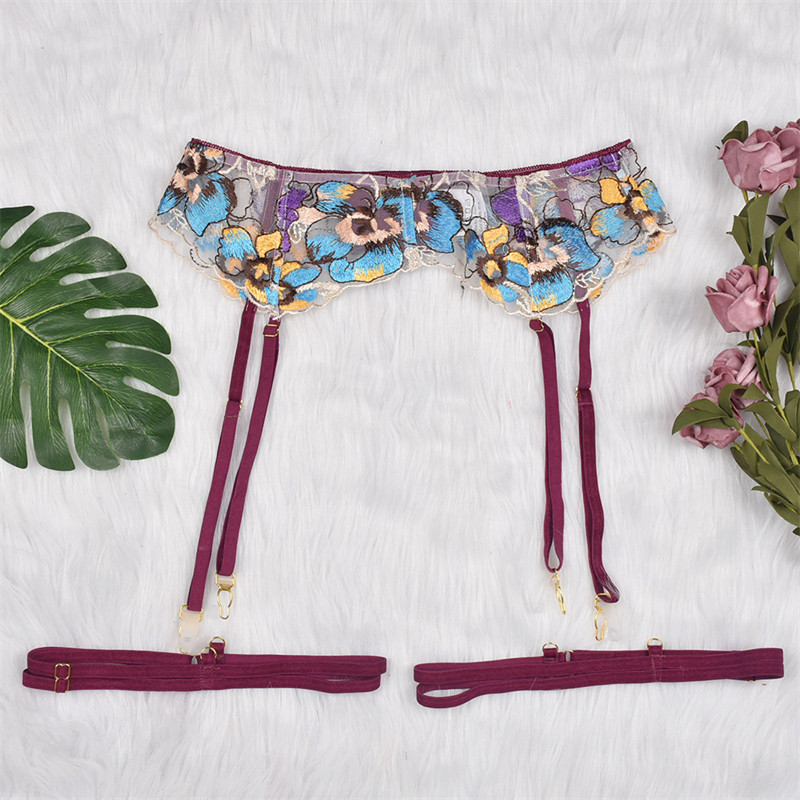 Badu.bg Aduloty Exquisite Embroidered Flowers Секси еротично бельо Perspective Transparent Bra ...