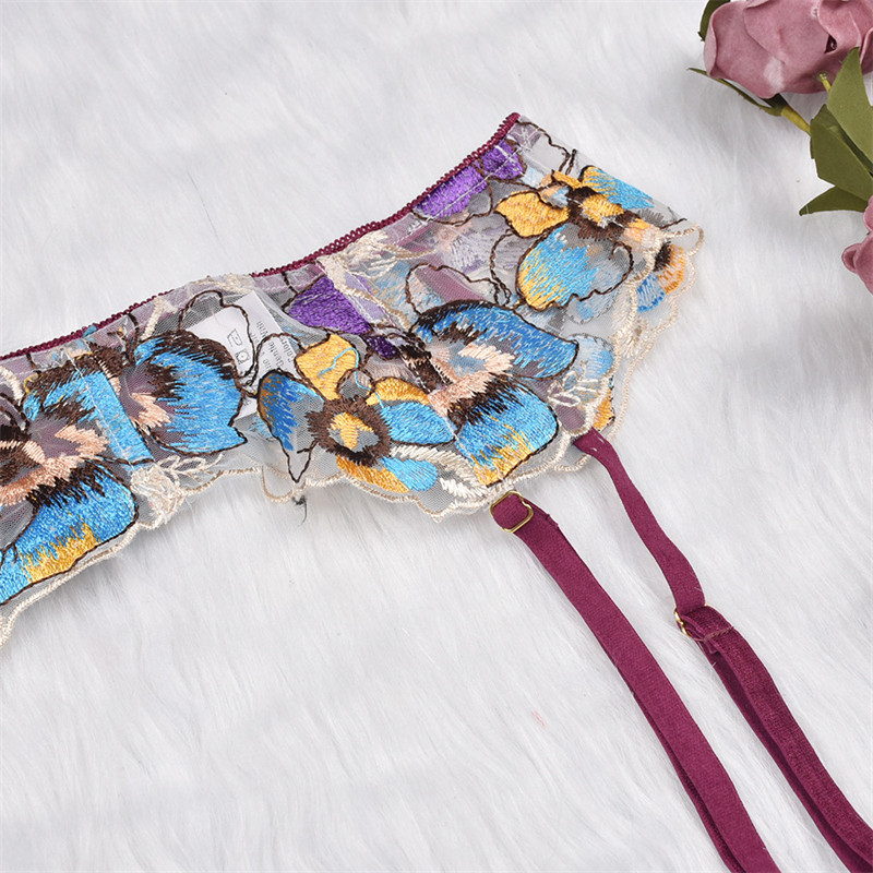 Badu.bg Aduloty Exquisite Embroidered Flowers Секси еротично бельо Perspective Transparent Bra ...