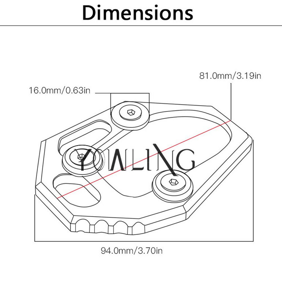 Badu.bg Странична стойка за мотоциклет Подложка за разширяване на плочата Удължение на стойката ...