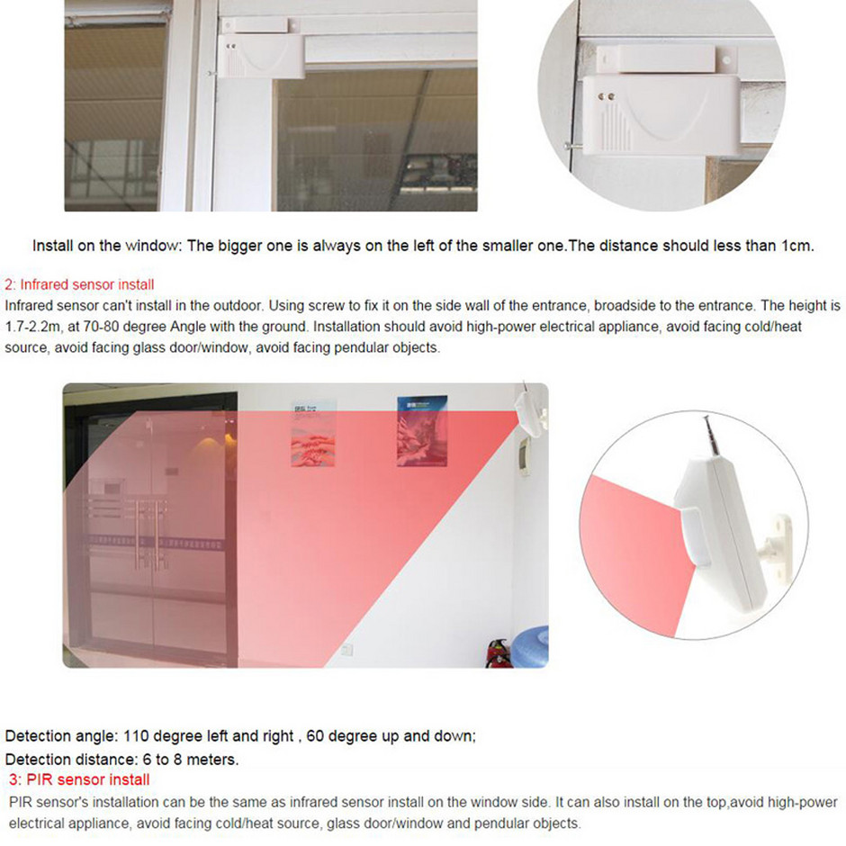 Badu Bg 1 комплект Домашна охрана 6 безжични зони и 4 жични зони Sms Gsm алармена система Pir