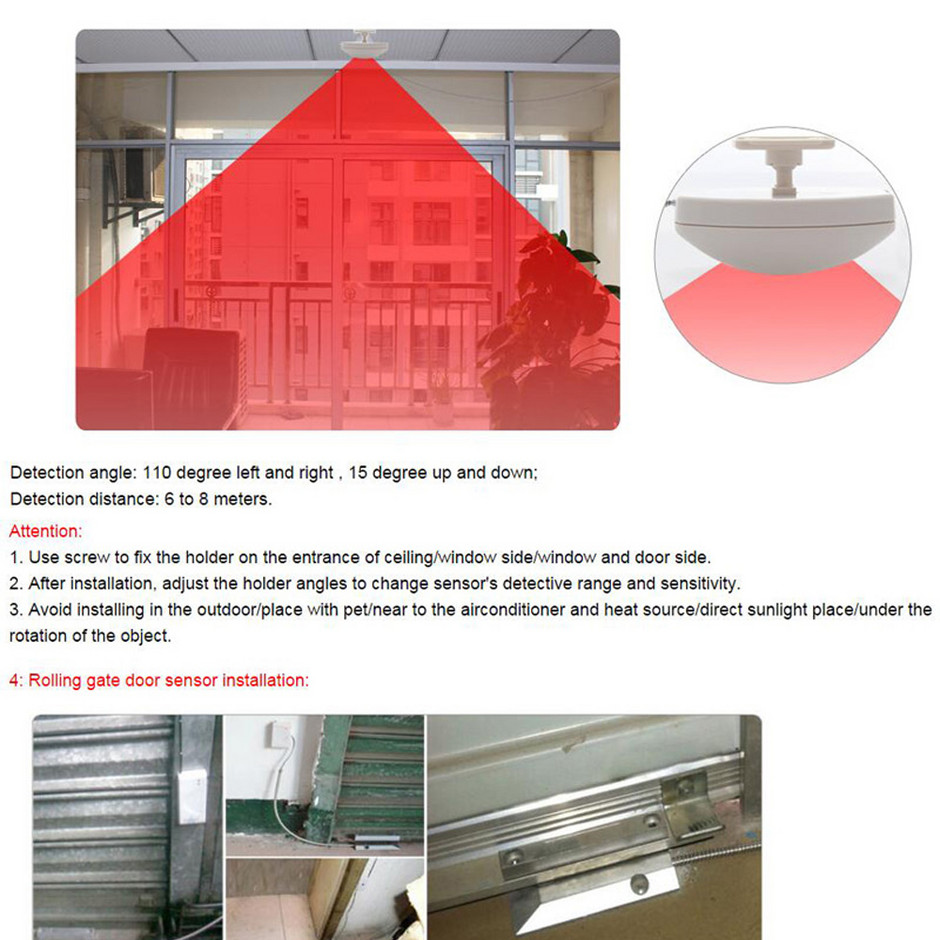 Badu Bg 1 комплект Домашна охрана 6 безжични зони и 4 жични зони Sms Gsm алармена система Pir