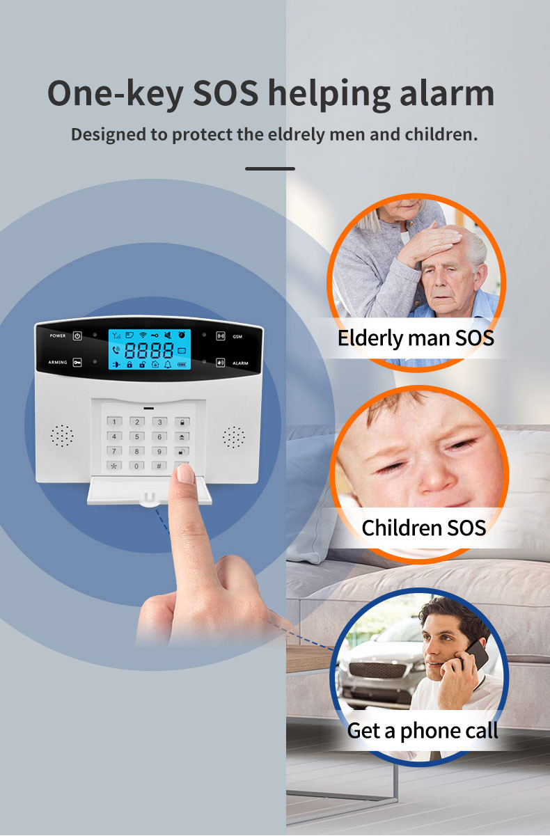 Tuya Интелигентна Wifi алармена система Gsm безжична домашна охрана срещу крадци Звукова аларма