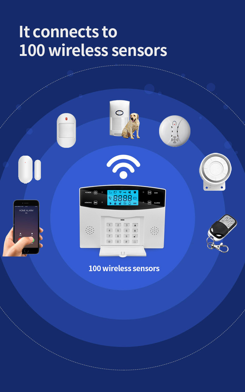 Tuya Интелигентна Wifi алармена система Gsm безжична домашна охрана срещу крадци Звукова аларма