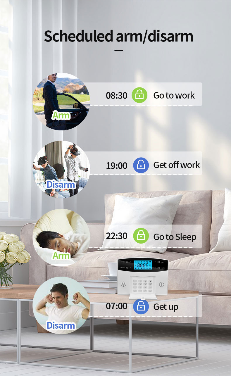 Tuya Интелигентна Wifi алармена система Gsm безжична домашна охрана срещу крадци Звукова аларма