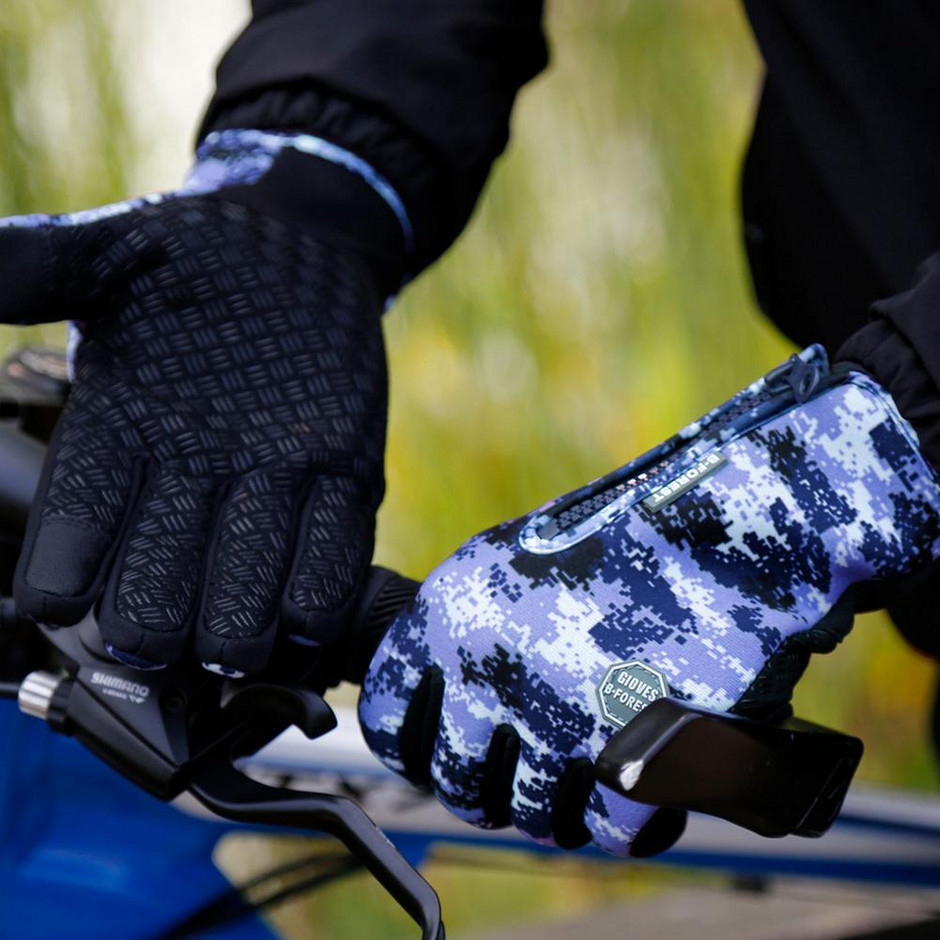 Зимни топли със сензорен екран ръкавици за бягане колоездене за мъже жени за B Forest Унисекс