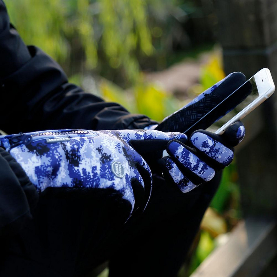 Зимни топли със сензорен екран ръкавици за бягане колоездене за мъже жени за B Forest Унисекс