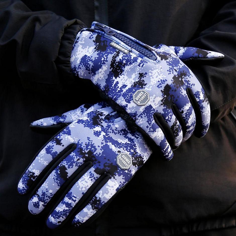 Badu Bg Зимни топли със сензорен екран ръкавици за бягане колоездене за мъже жени за B Forest