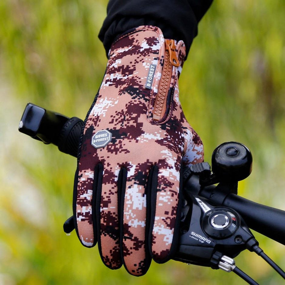 Badu Bg Зимни топли със сензорен екран ръкавици за бягане колоездене за мъже жени за B Forest