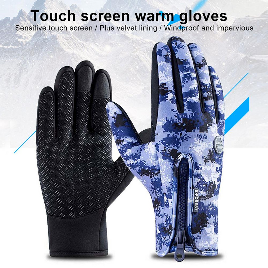 Зимни топли със сензорен екран ръкавици за бягане колоездене за мъже жени за B Forest Унисекс