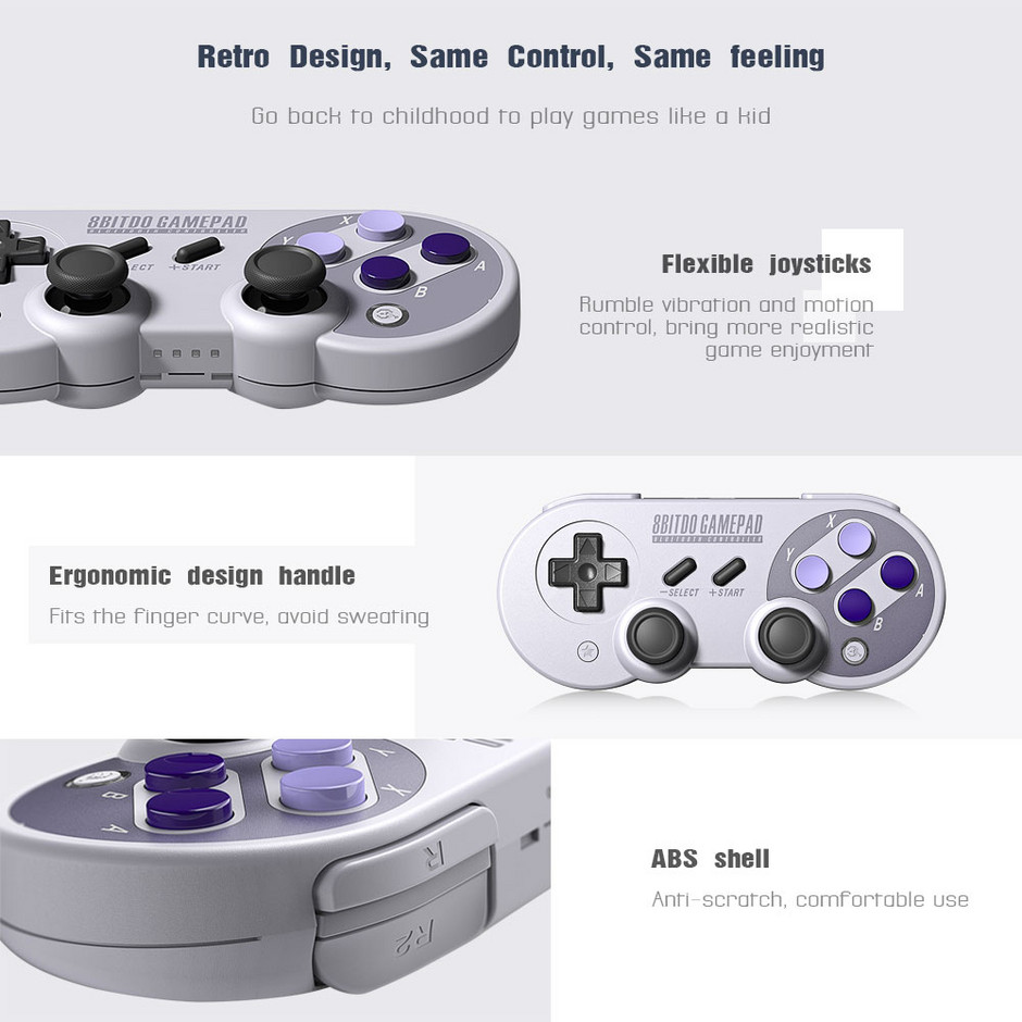 8BitDo SF30 Pro SN30 Pro Безжичен геймпад Bluetooth контролер Джойстик ...