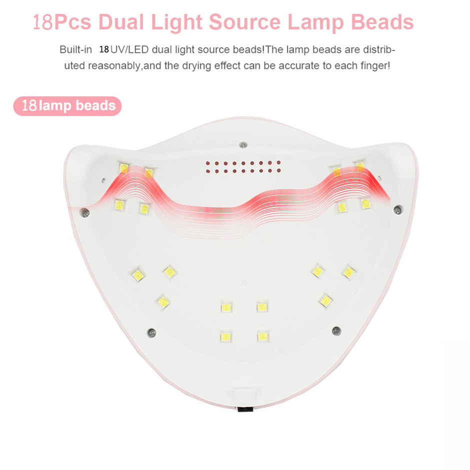 Badu.bg 60 W UV лампа за нокти Сушилня за нокти 20 лампи мъниста за втвърдяване на UV гел лак за ...