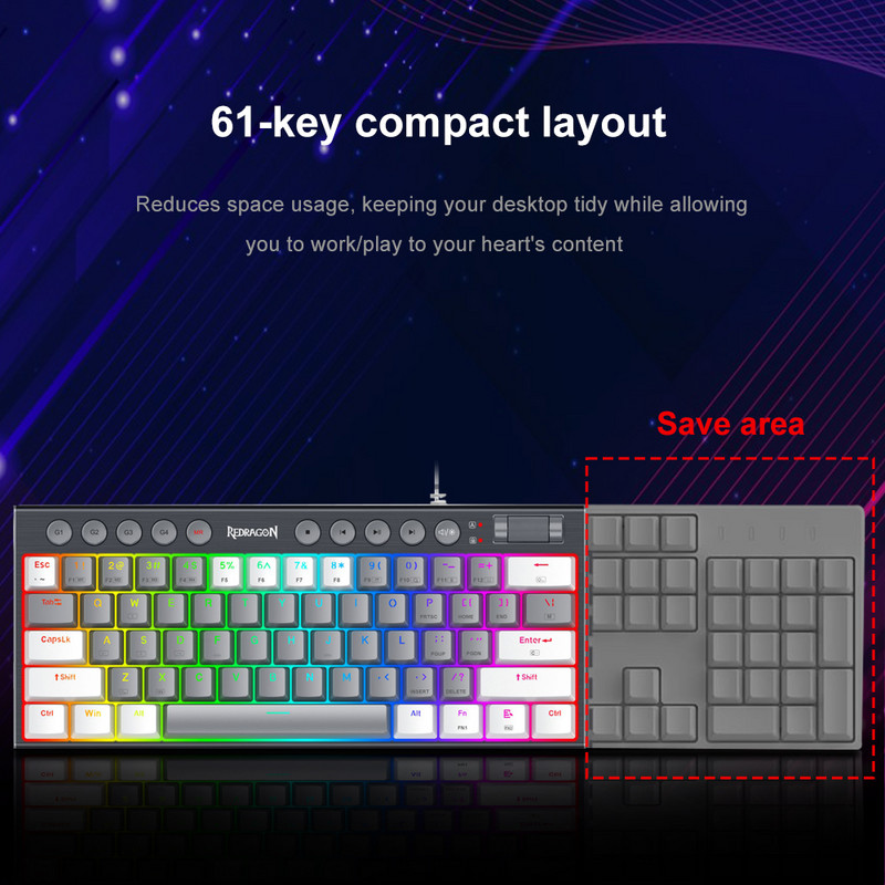 Badu.bg REDRAGON Soraka K647 RGB USB Mini Ultra Tipis Slim Dirancang Kabel Mechanical Gaming ...
