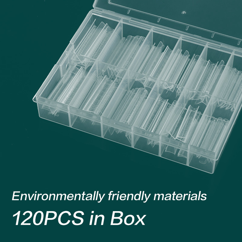 Fili 120pcs Uv Extend Gel Molds Квадратни полупокрити маникюрни инструменти Акрилни фалшиви