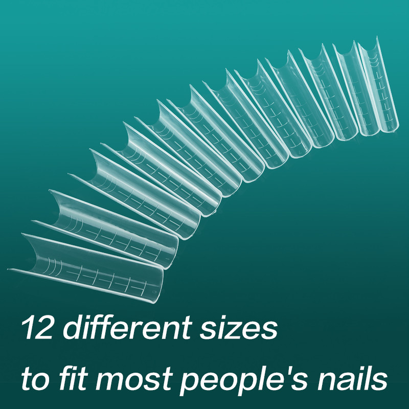 FILI 120PCS UV Extend Gel Molds Квадратни полупокрити маникюрни инструменти Акрилни фалшиви ...