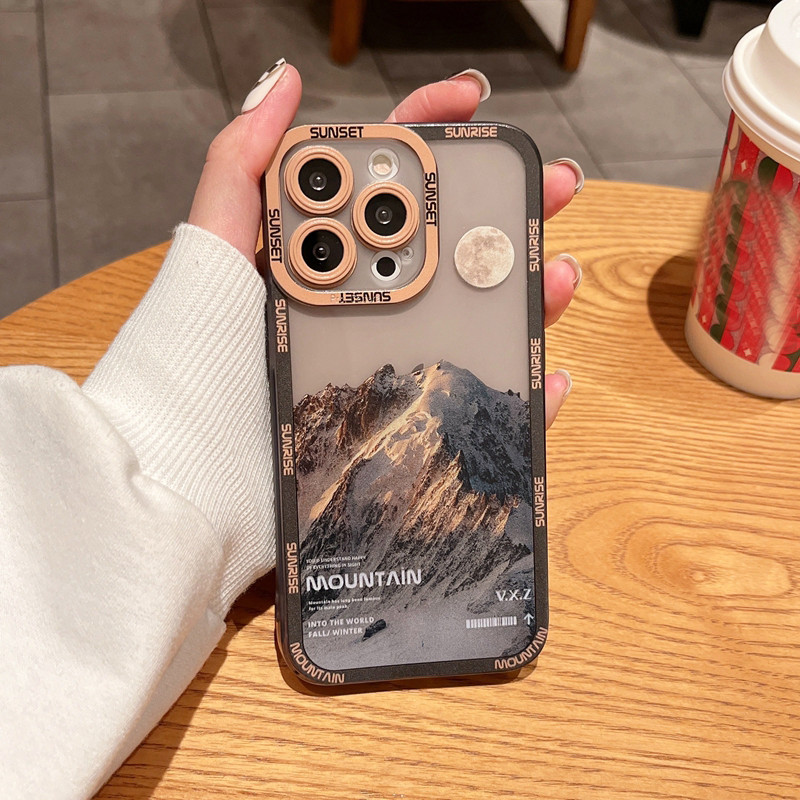 Badu.bg Калъф за телефон INS Sunset Moon Snow Mountain за iPhone 14 13 ...