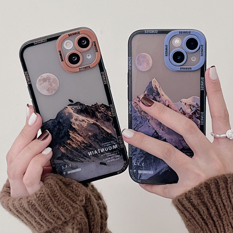 Badu.bg Калъф за телефон INS Sunset Moon Snow Mountain за iPhone 14 13 ...
