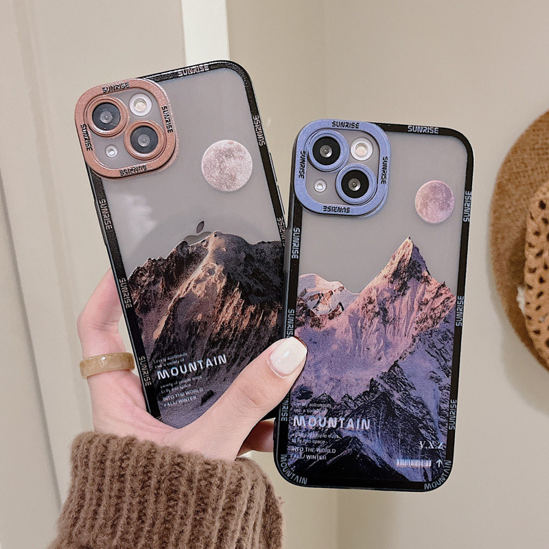 Badu.bg Калъф за телефон INS Sunset Moon Snow Mountain за iPhone 14 13 ...
