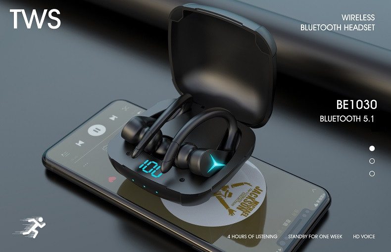 Badu.bg Безжични Bluetooth слушалки Спортни водоустойчиви TWS Bluetooth ...