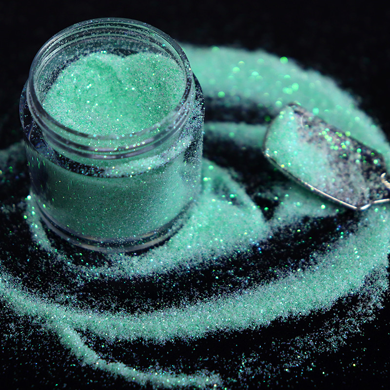 Badu.bg 6 PCS Комплект блясък от захарен пясък за нокти Цветни фини искрящи пигментни прахови ...