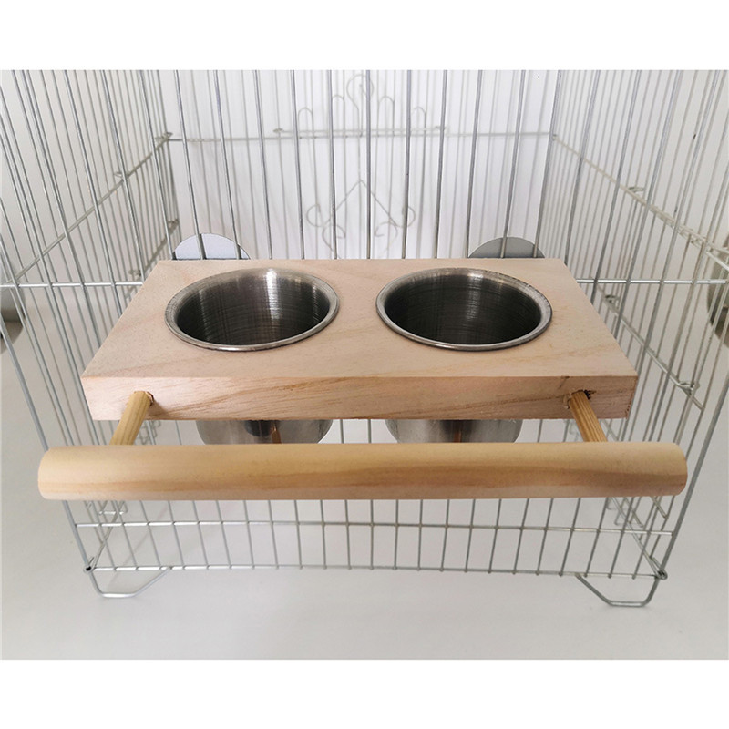 Badu Bg Хранилка за кацалки 2 в 1 Чаши за хранене на папагали от неръждаема стомана Купички за