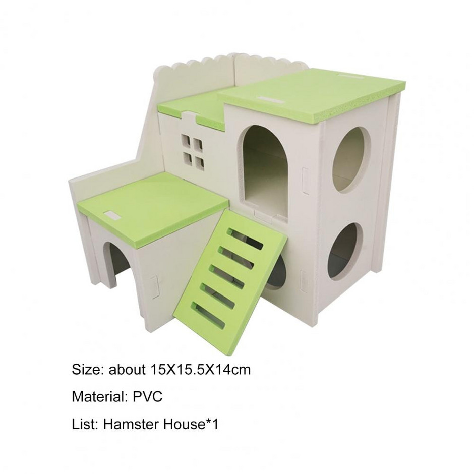 Badu Bg Сейф за вила за хамстер Двупластова къща за скривалище за хамстер Вила за таралеж
