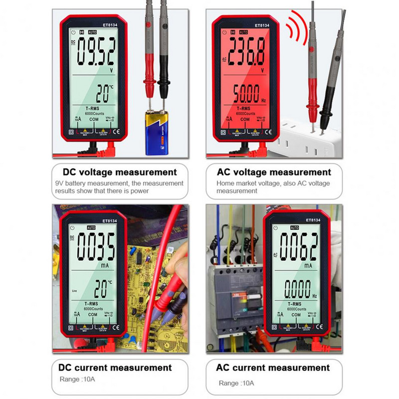 Badu.bg 1 комплект многофункционален ABS интелигентен мултицет с висока прецизност за измерване ...