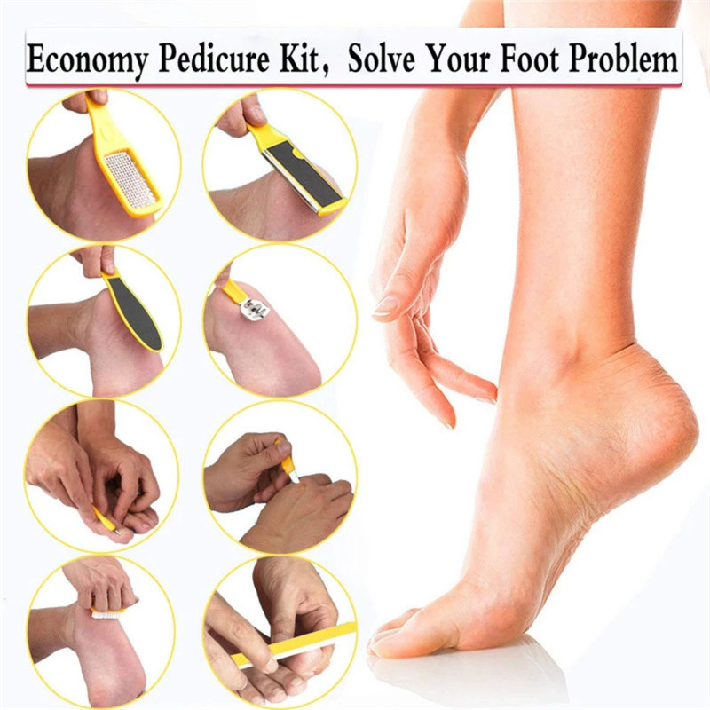 Badu Bg 10 бр Комплект за педикюр Инструменти за грижа за ноктите от неръждаема стомана Пила за