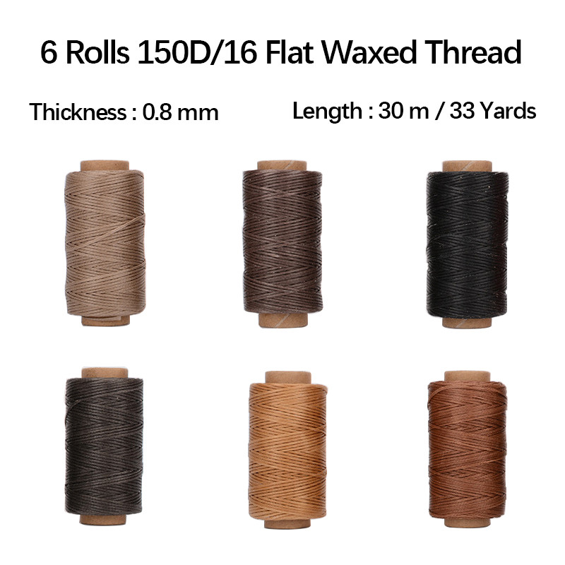 Badu Bg Комплект кожени шила за шиене с плосък восъчен конец Колело за бод игла Обущарски шев