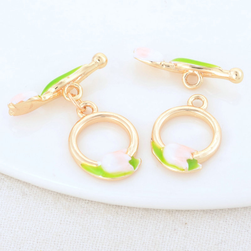 Badu Bg 18 21 5 мм 14 каратово златно покритие от месингова гривна с цветя O превключващи се