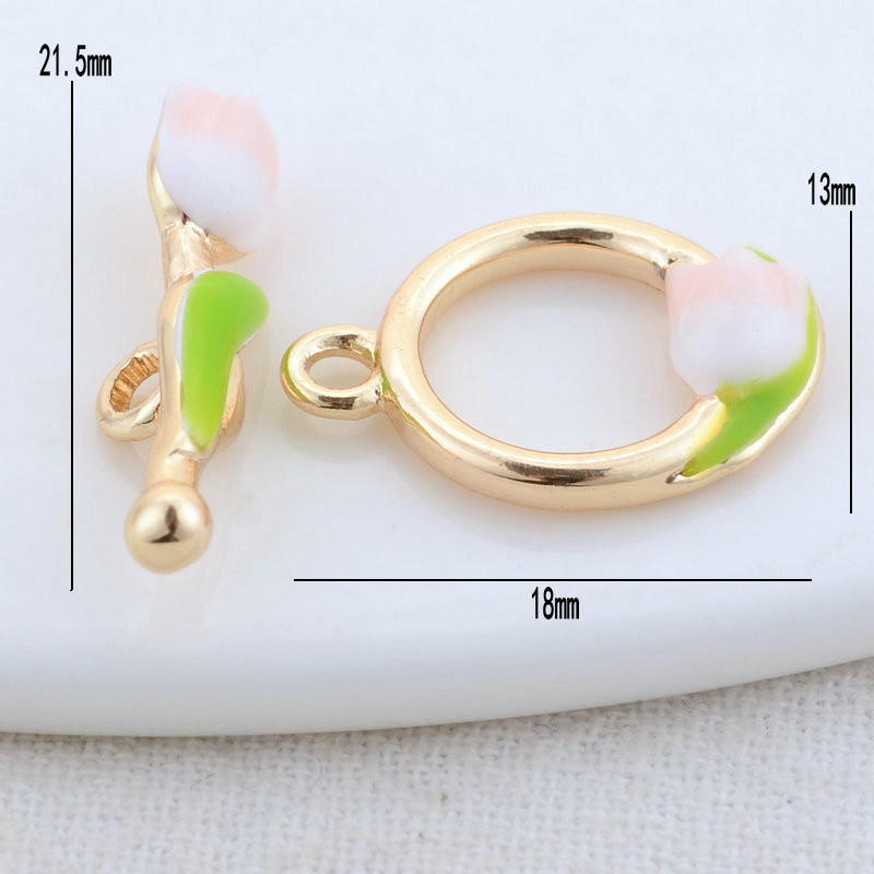 Badu Bg 18 21 5 мм 14 каратово златно покритие от месингова гривна с цветя O превключващи се