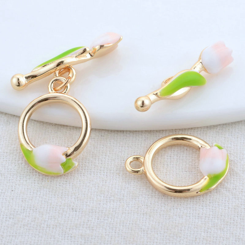 Badu Bg 18 21 5 мм 14 каратово златно покритие от месингова гривна с цветя O превключващи се