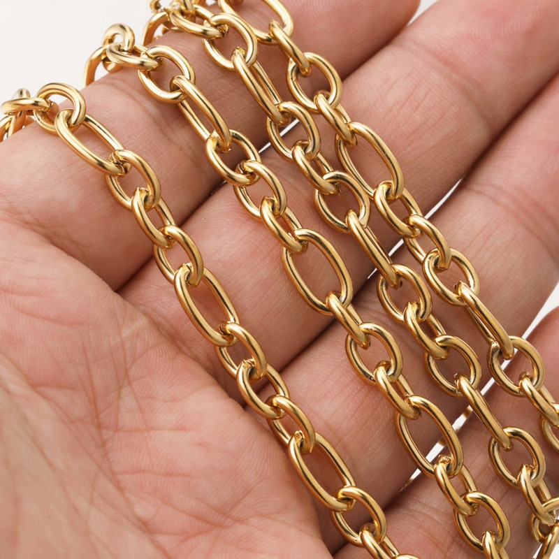 Badu Bg 1 метър 7 мм широка неръждаема стомана Роло кабелни вериги 3 1 верига подходяща за