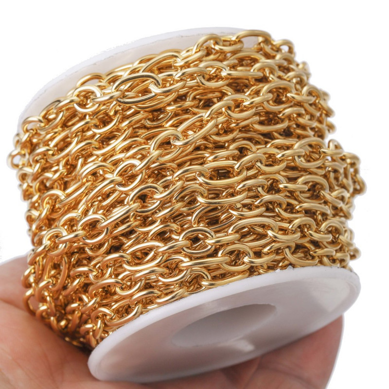 Badu Bg 1 метър 7 мм широка неръждаема стомана Роло кабелни вериги 3 1 верига подходяща за