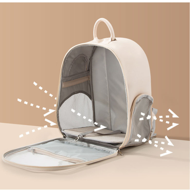 Badu Bg Чанта за носене на домашни котки Преносима дишаща раница Малки кучета Pu раници с двойно