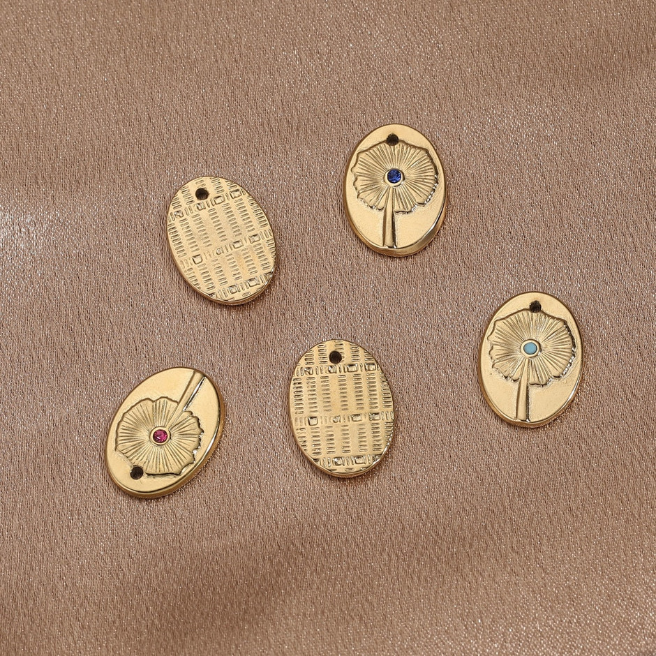 Badu Bg 5 бр Овално цвете от неръждаема стомана Бохемски плажни висулки за Направи си сам Обеци