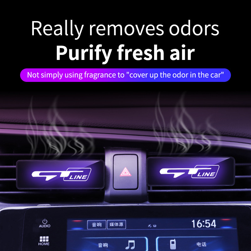 Ароматерапевтичен освежител за изхода на въздуха за кола с градиентна на цвета атмосферна ...